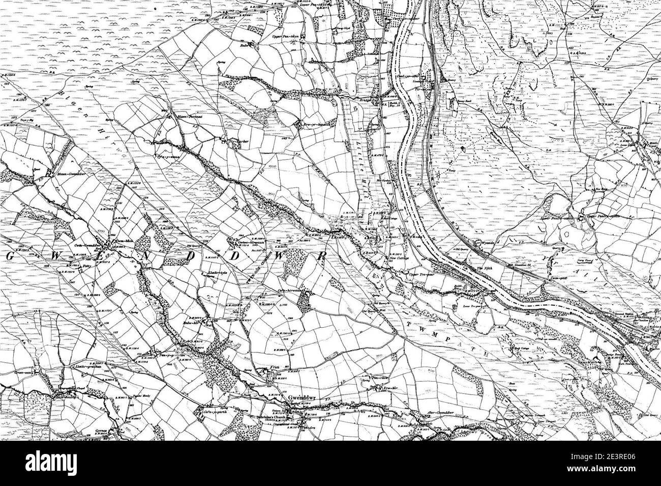 Map of Brecknockshire OS Map name 016-NW, Ordnance Survey, 1884-1892 ...