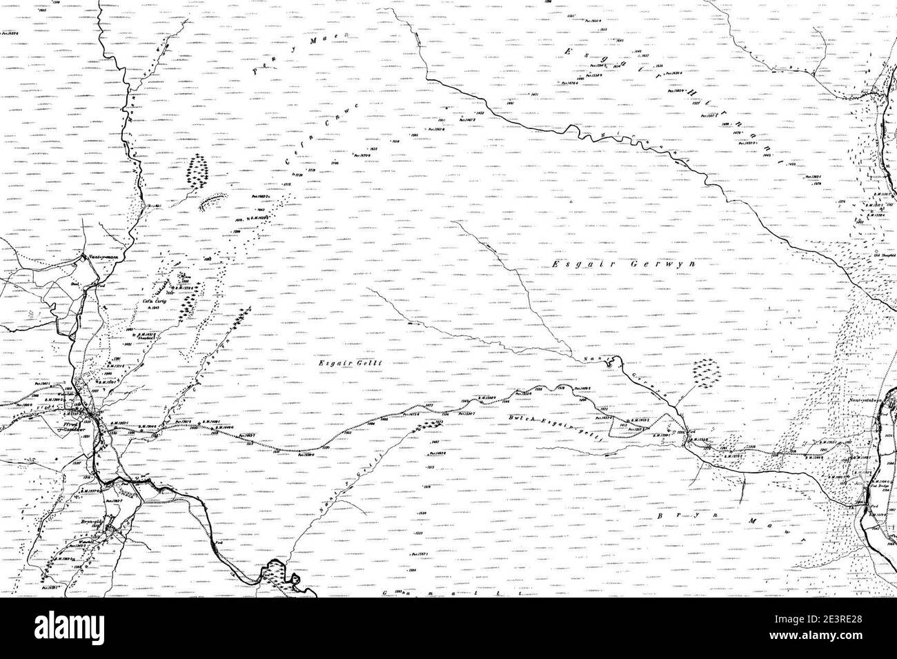 Map of Brecknockshire OS Map name 006-NW, Ordnance Survey, 1884-1892 ...