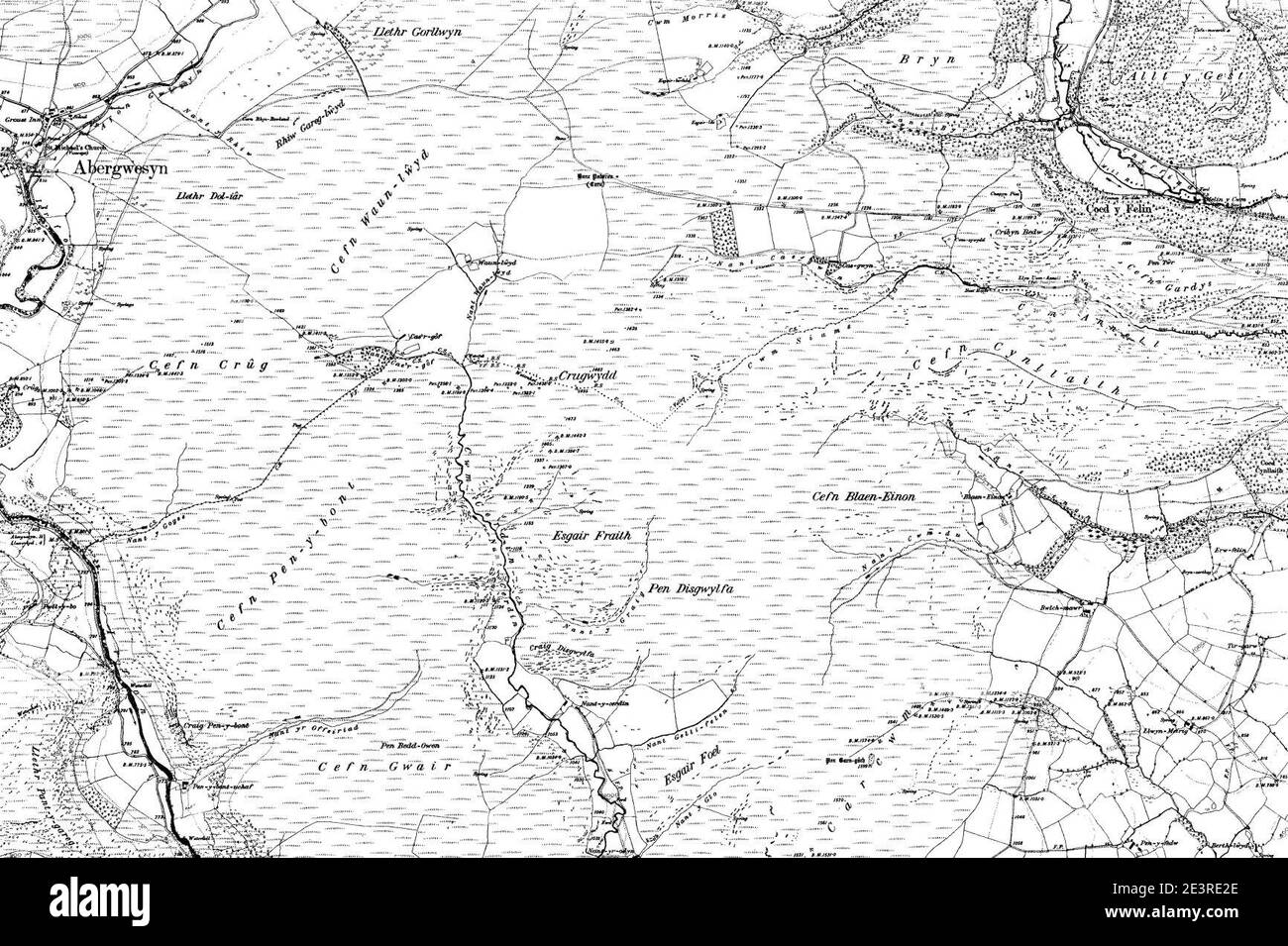Map of Brecknockshire OS Map name 010-NW, Ordnance Survey, 1884-1892 ...