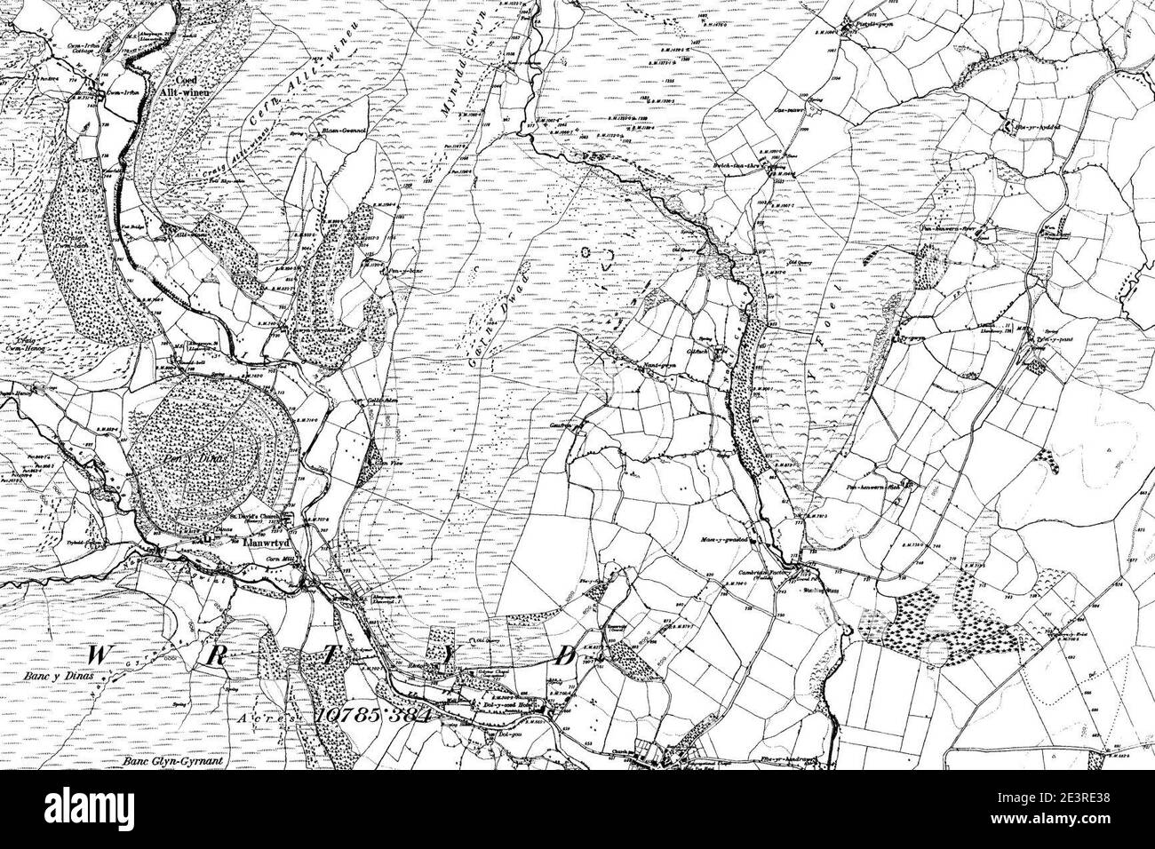Map of Brecknockshire OS Map name 010-SW, Ordnance Survey, 1884-1892 ...