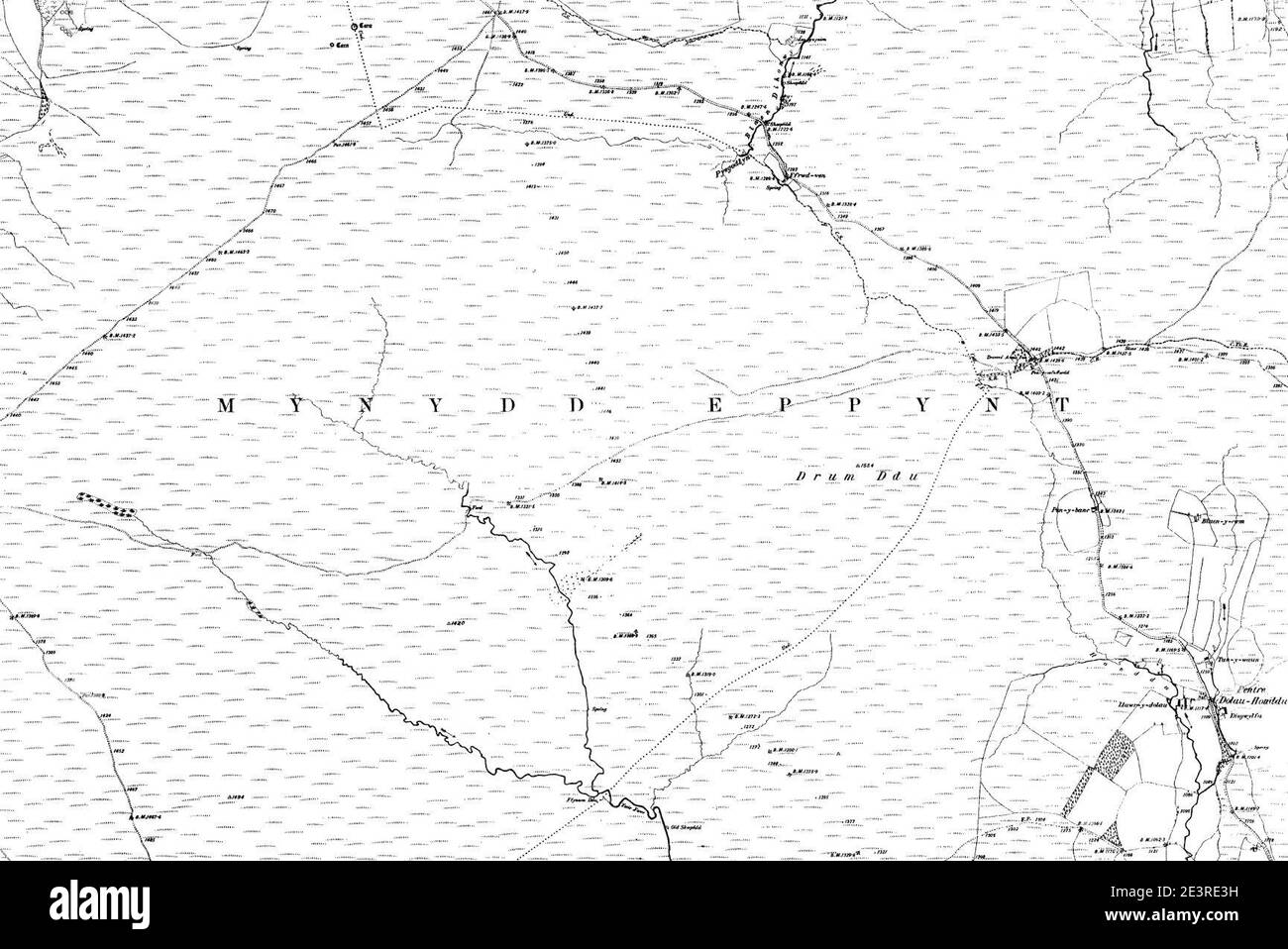 Map of Brecknockshire OS Map name 015-NW, Ordnance Survey, 1884-1892 ...