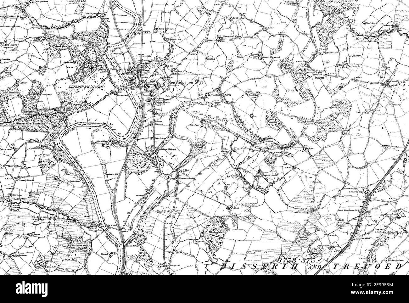 Map of Brecknockshire OS Map name 008-NE, Ordnance Survey, 1884-1892 ...