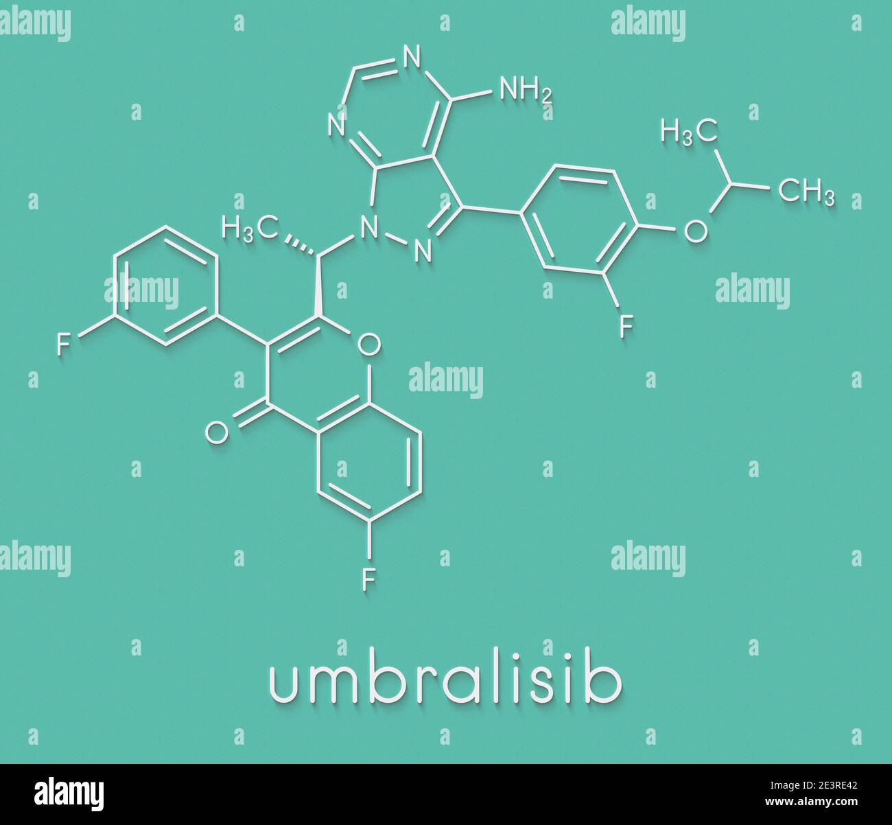 Umbralisib lymphoma drug molecule. Skeletal formula Stock Photo - Alamy