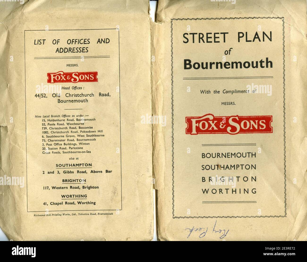 Map of Bournemouth England Stock Photo - Alamy