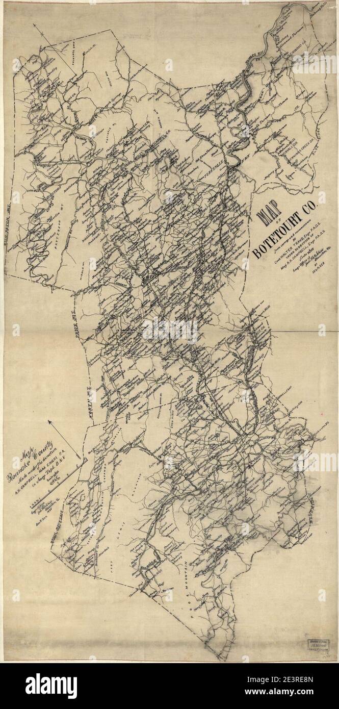 Botetourt map hi-res stock photography and images - Alamy