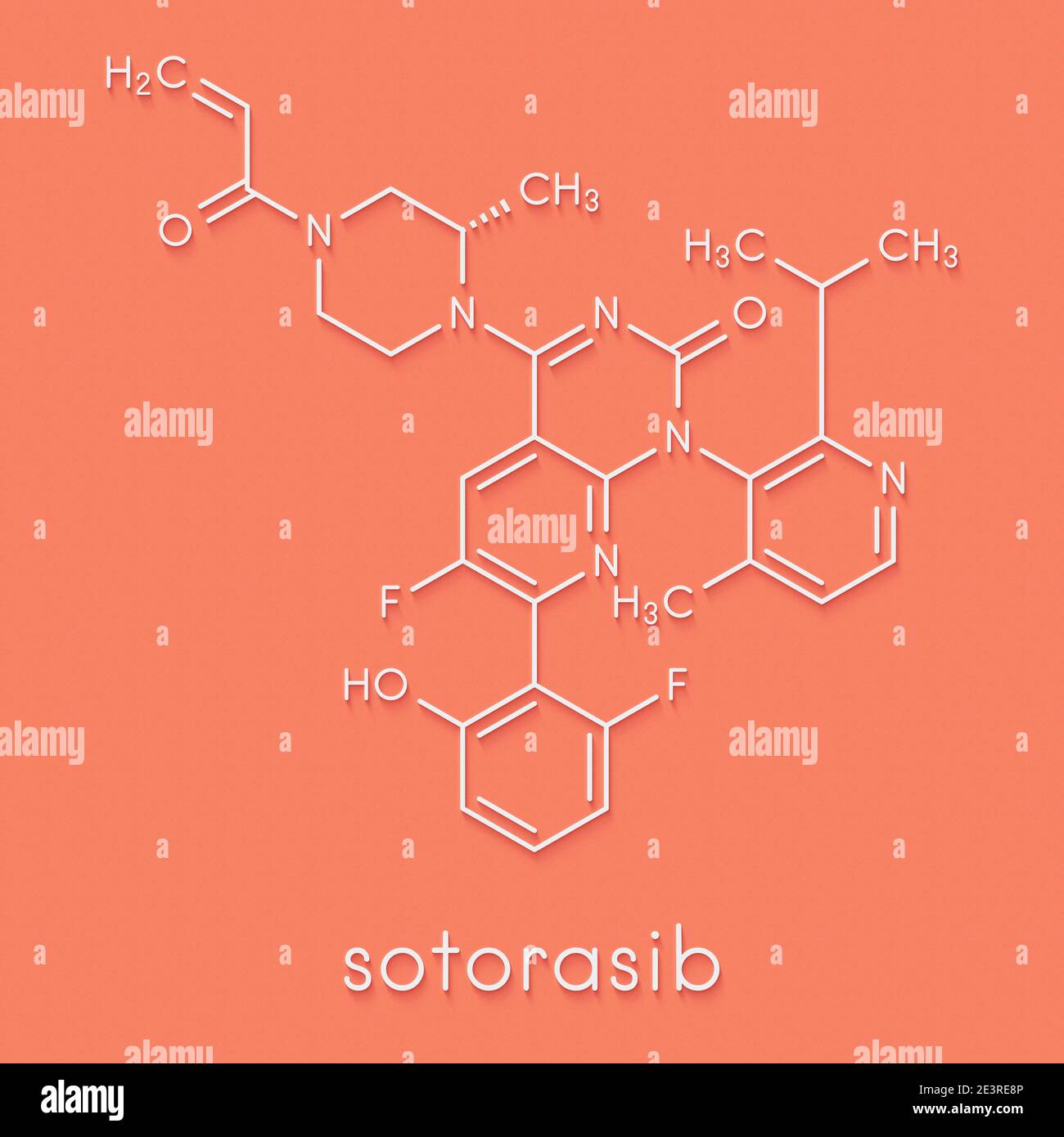 Sotorasib cancer drug molecule. Skeletal formula Stock Photo - Alamy