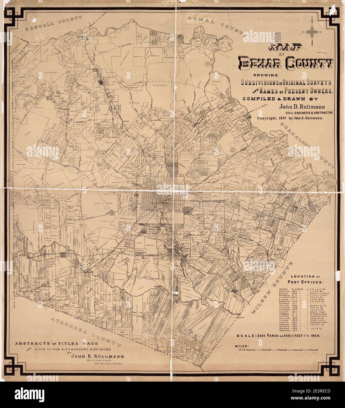 Map of Bexar County - showing subdivisions of original surveys and ...