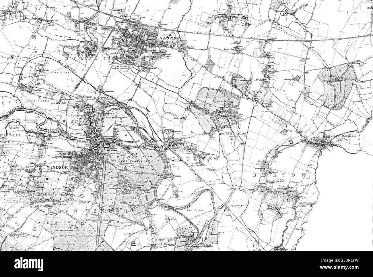 Map of Berkshire Sheet 032, Ordnance Survey, 1876-1886 Stock Photo - Alamy
