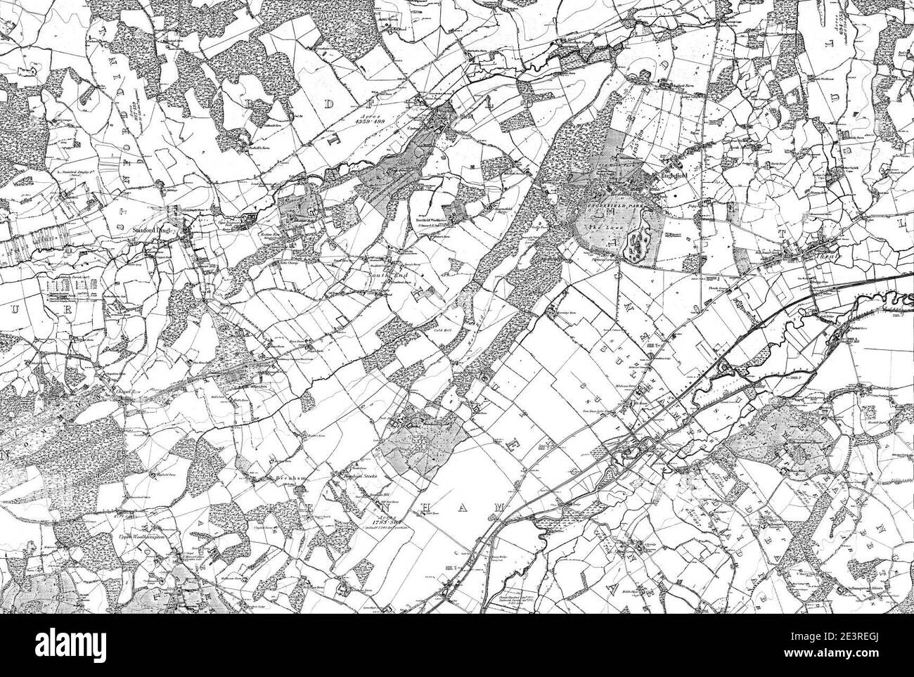 Map of Berkshire Sheet 036, Ordnance Survey, 1876-1886 Stock Photo - Alamy