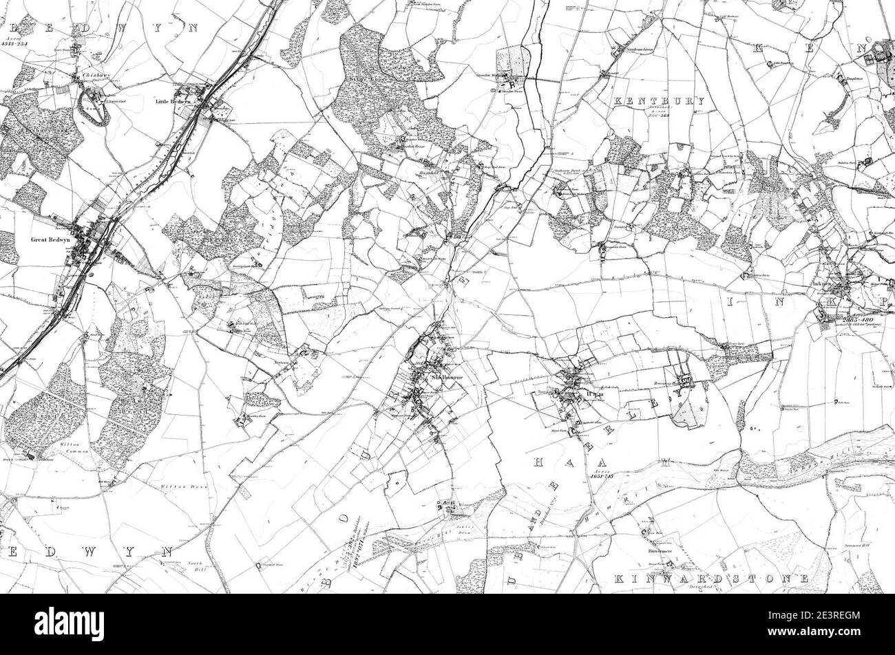 Map of Berkshire Sheet 041, Ordnance Survey, 1876-1886 Stock Photo - Alamy