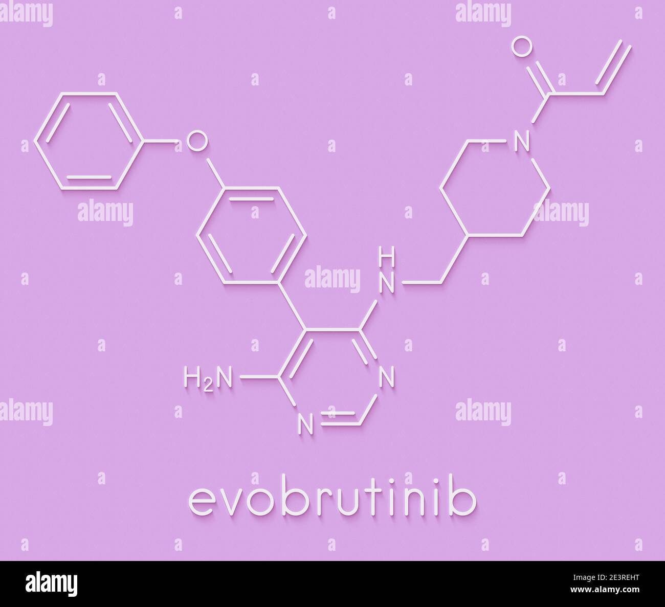 Evobrutinib drug molecule. Skeletal formula Stock Photo - Alamy