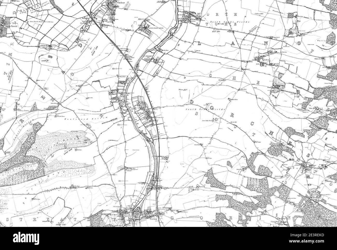 Map of Berkshire Sheet 022, Ordnance Survey, 1876-1886 Stock Photo - Alamy