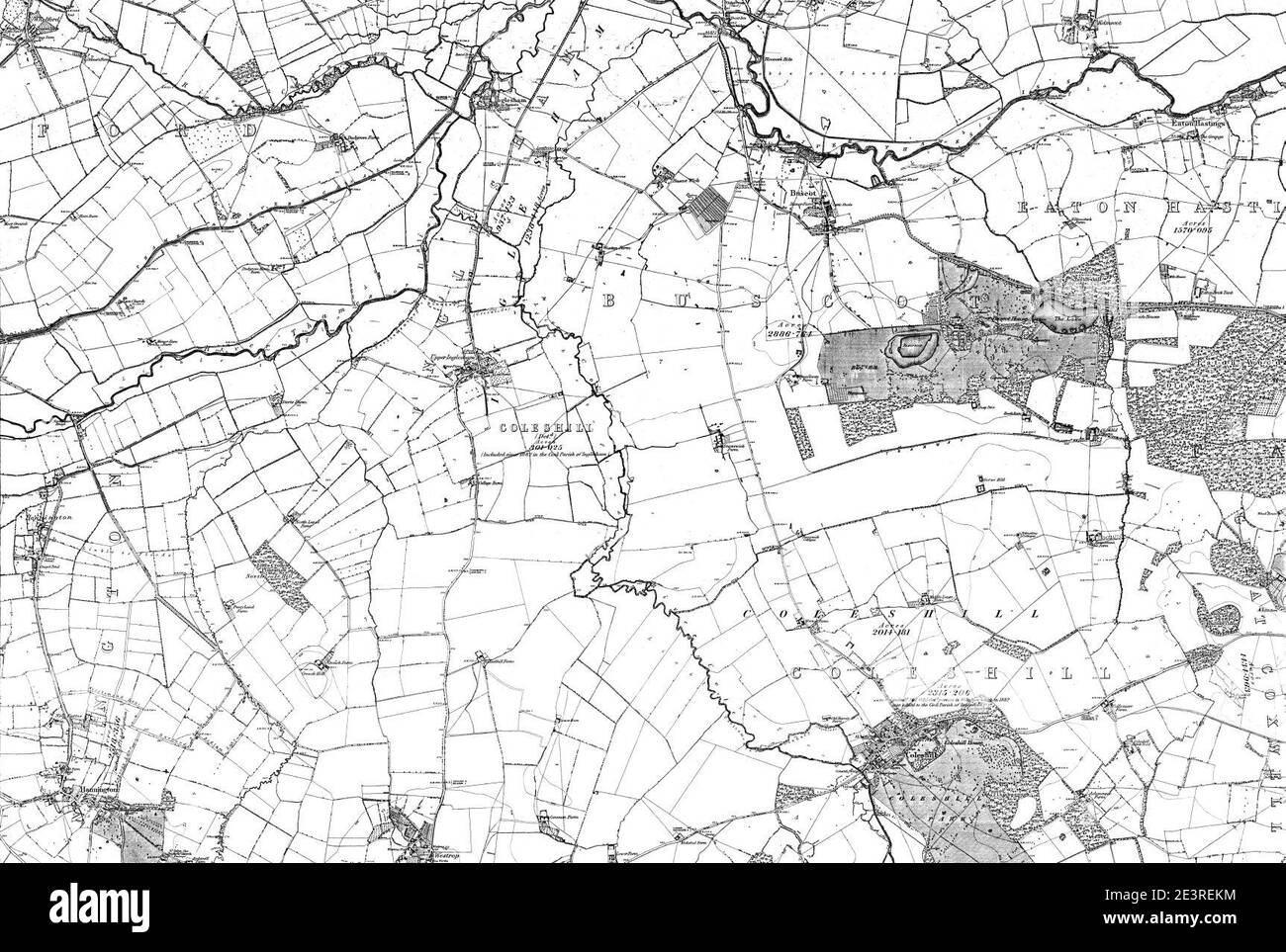 Map of Berkshire Sheet 007, Ordnance Survey, 1876-1886 Stock Photo - Alamy