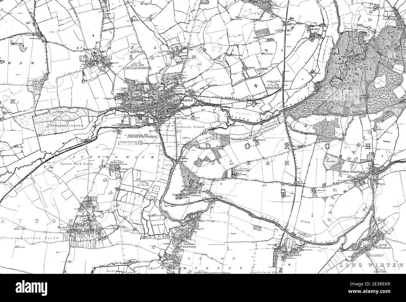 Map of Berkshire Sheet 010, Ordnance Survey, 1876-1886 Stock Photo - Alamy
