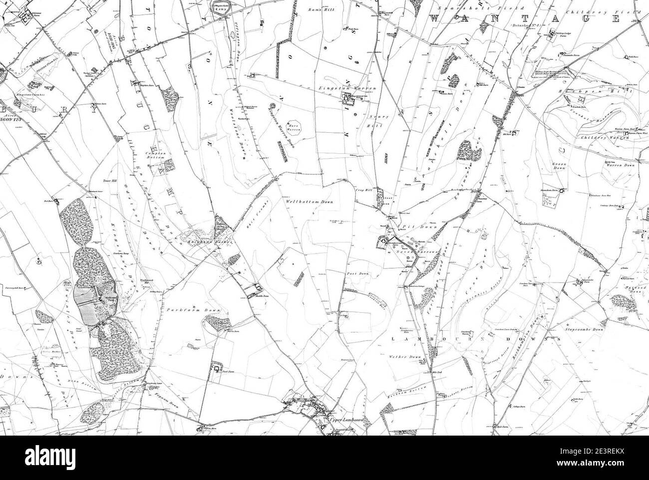 Map of Berkshire Sheet 019, Ordnance Survey, 1876-1886 Stock Photo - Alamy