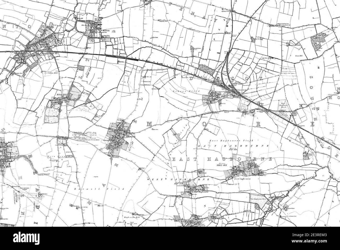 Map of Berkshire Sheet 015, Ordnance Survey, 1876-1886 Stock Photo - Alamy