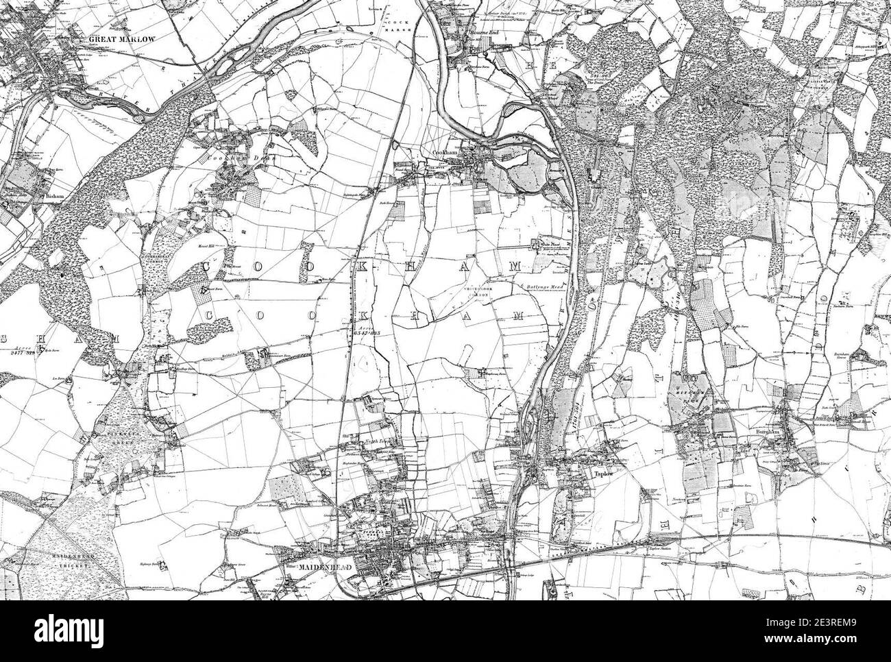 Map of Berkshire Sheet 024, Ordnance Survey, 1876-1886 Stock Photo - Alamy