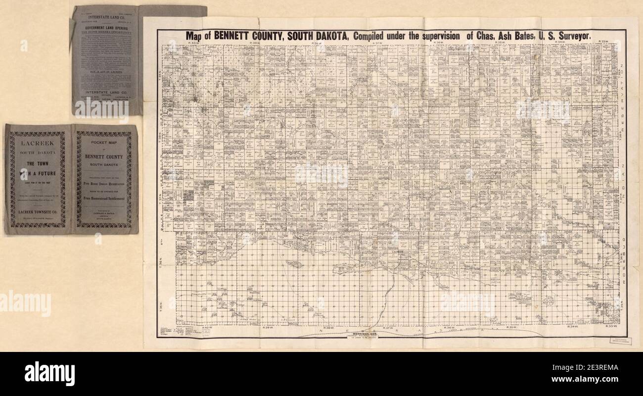 Map of Bennett County, South Dakota Stock Photo - Alamy