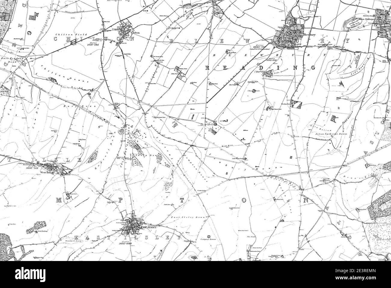 Map of Berkshire Sheet 021, Ordnance Survey, 1876-1886 Stock Photo - Alamy