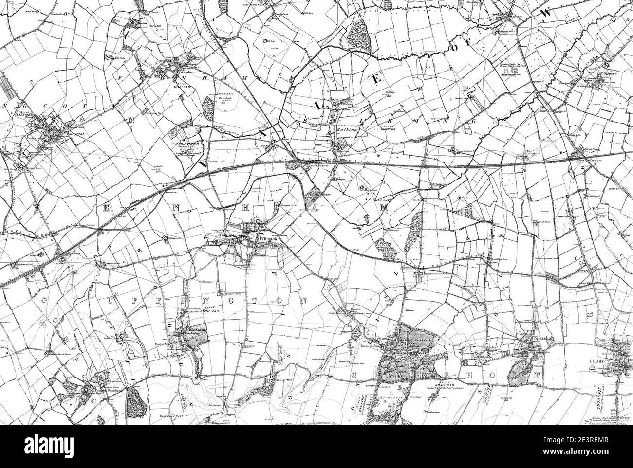 Map of Berkshire Sheet 013, Ordnance Survey, 1876-1886 Stock Photo - Alamy