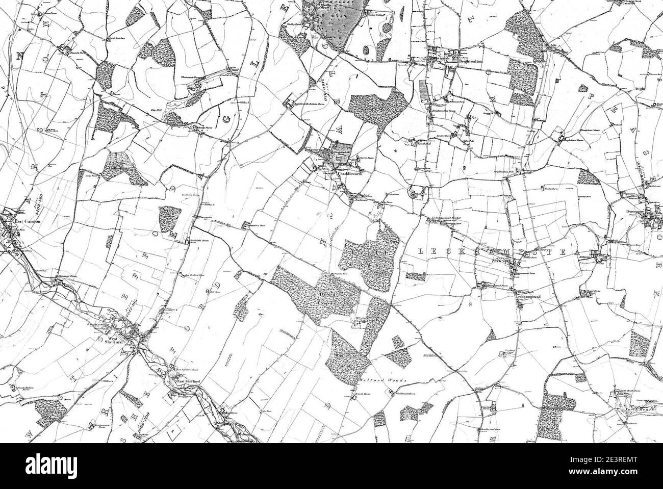 Map of Berkshire Sheet 026, Ordnance Survey, 1876-1886 Stock Photo - Alamy