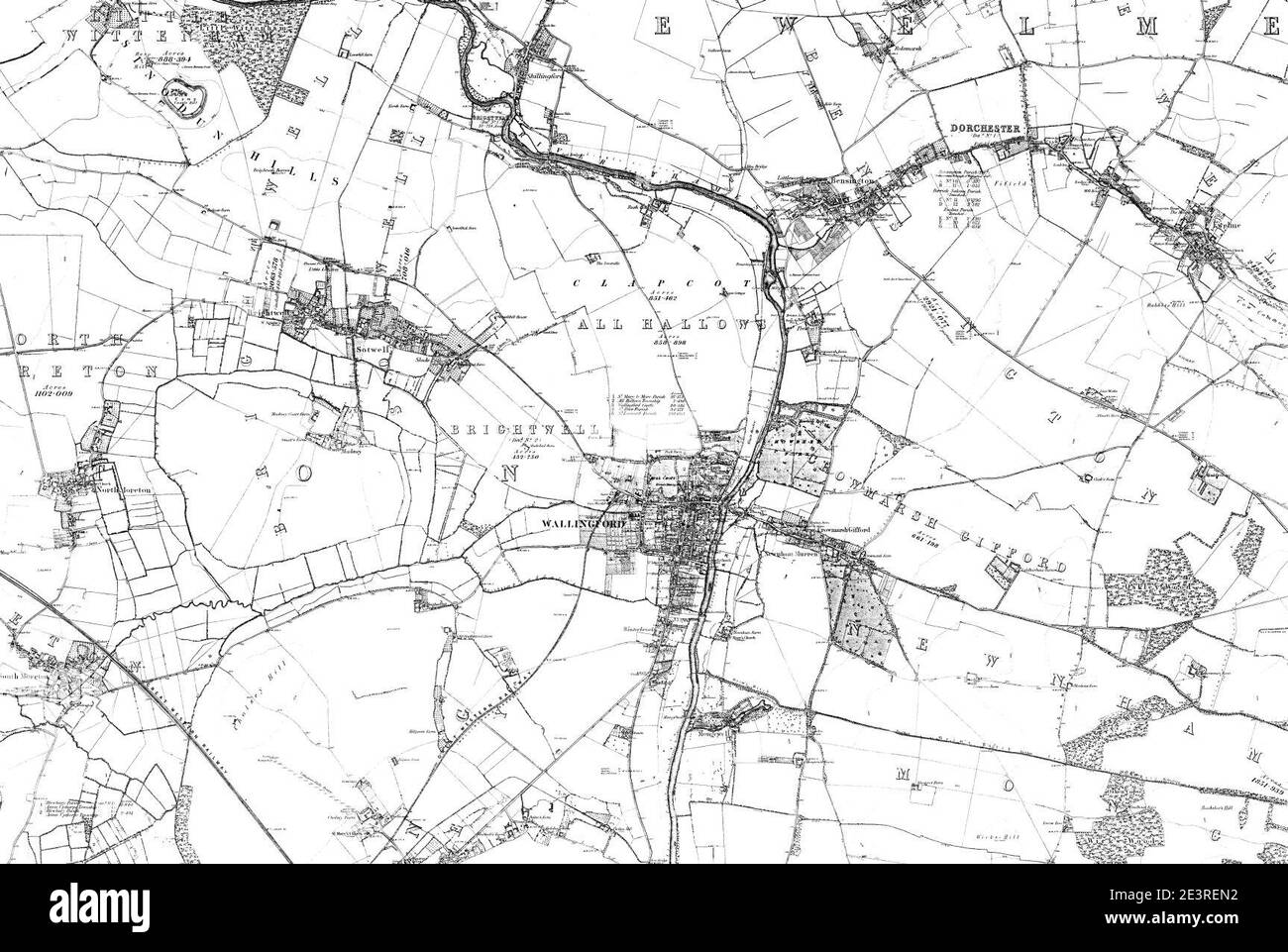 Map of Berkshire Sheet 016, Ordnance Survey, 1876-1886 Stock Photo - Alamy