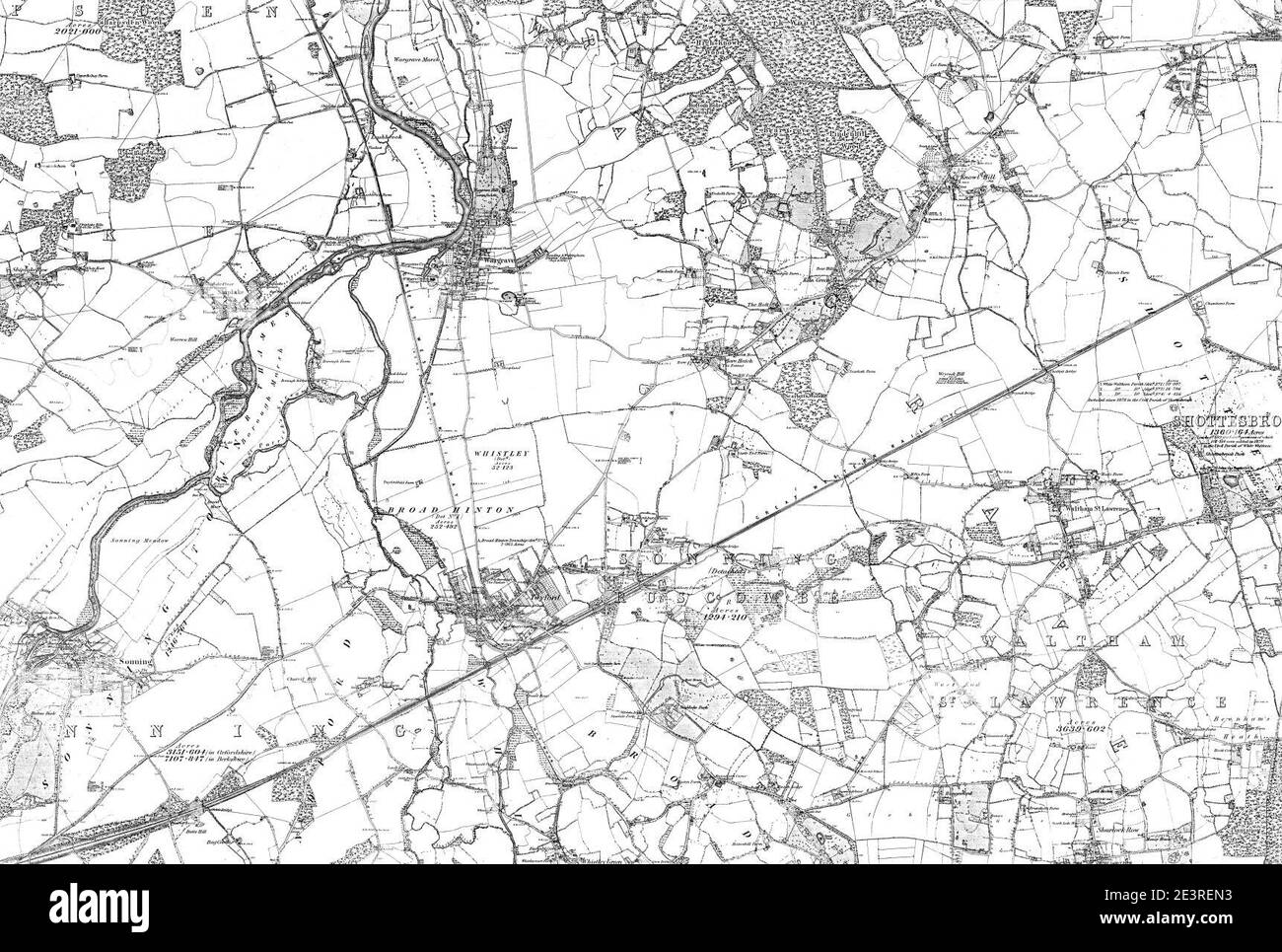 Map of Berkshire Sheet 030, Ordnance Survey, 1876-1886 Stock Photo - Alamy