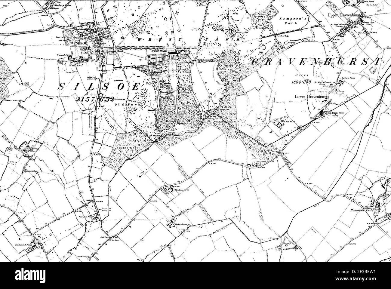 Map of Bedfordshire OS Map name 026-NW, Ordnance Survey, 1885-1896 ...