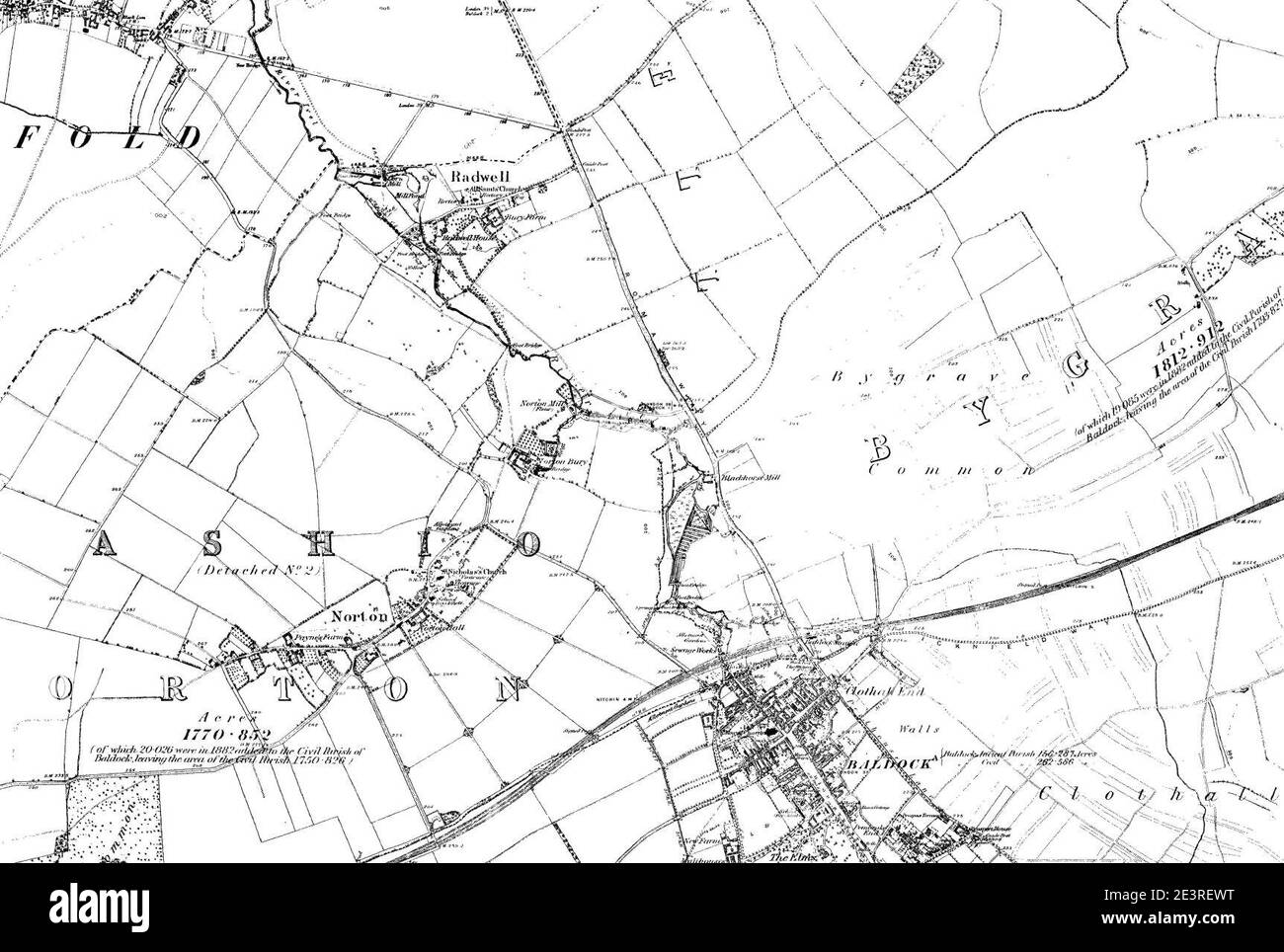 Map of Bedfordshire OS Map name 027-NE, Ordnance Survey, 1885-1896 ...