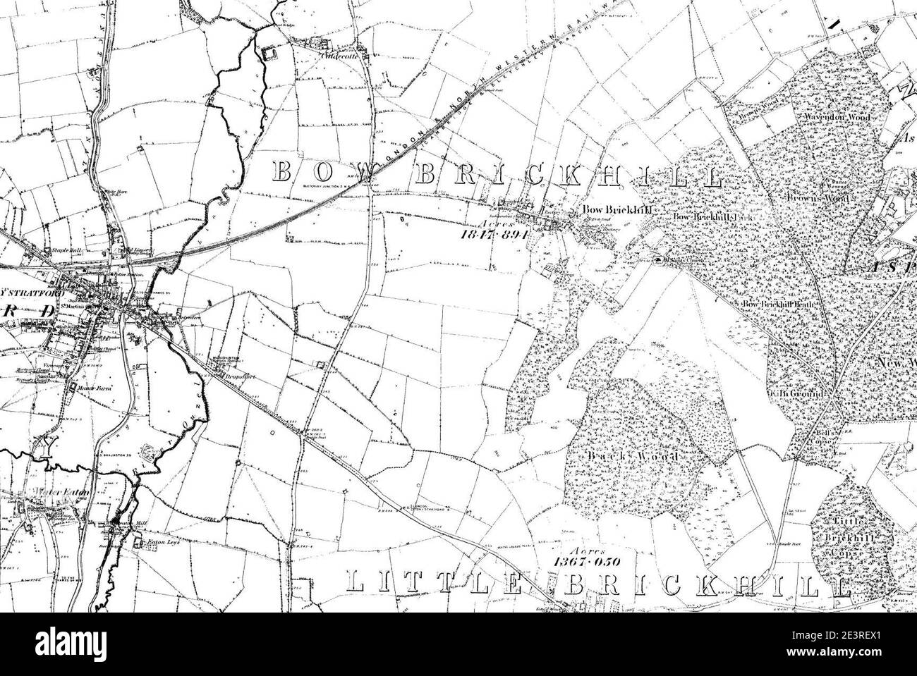 Map of Bedfordshire OS Map name 024-NW, Ordnance Survey, 1885-1896 ...