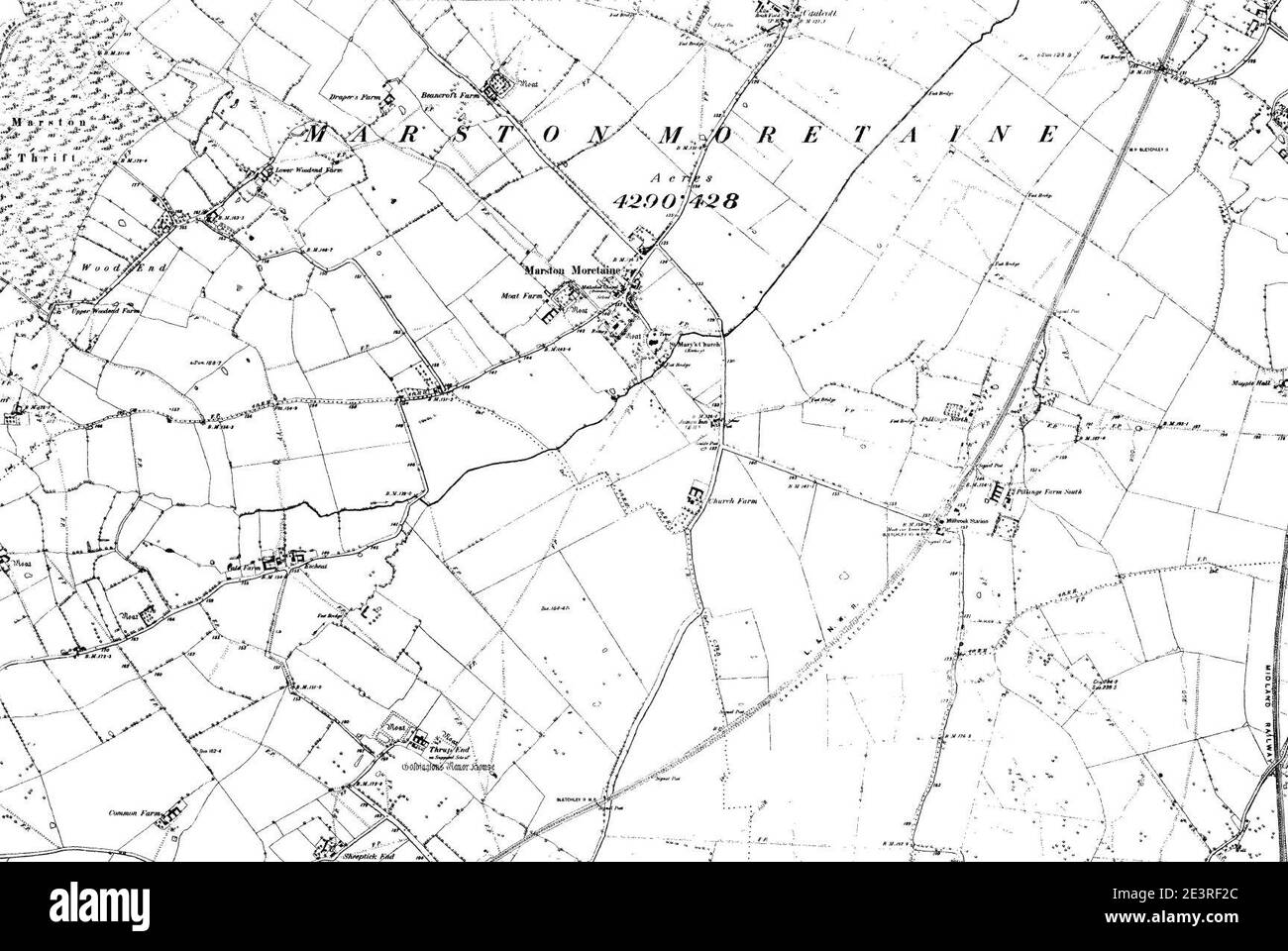 Map of Bedfordshire OS Map name 021-NW, Ordnance Survey, 1885-1896 ...