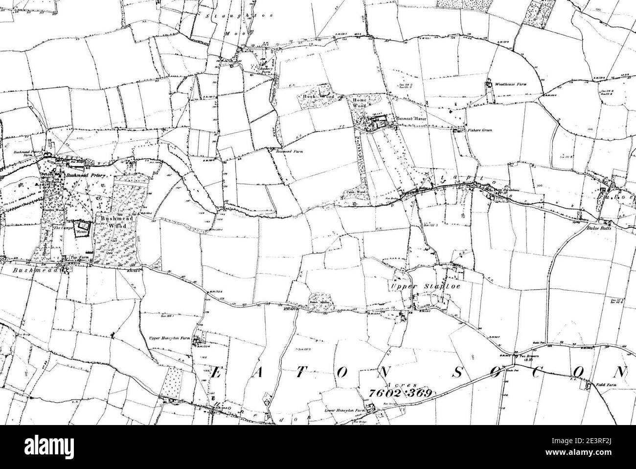 Map of Bedfordshire OS Map name 008-NE, Ordnance Survey, 1885-1896 ...