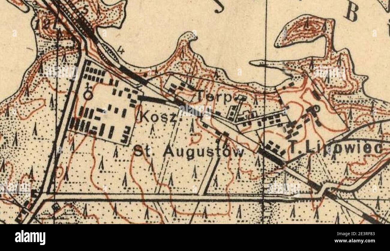 Map of barracks in Augustow 1929 Stock Photo - Alamy