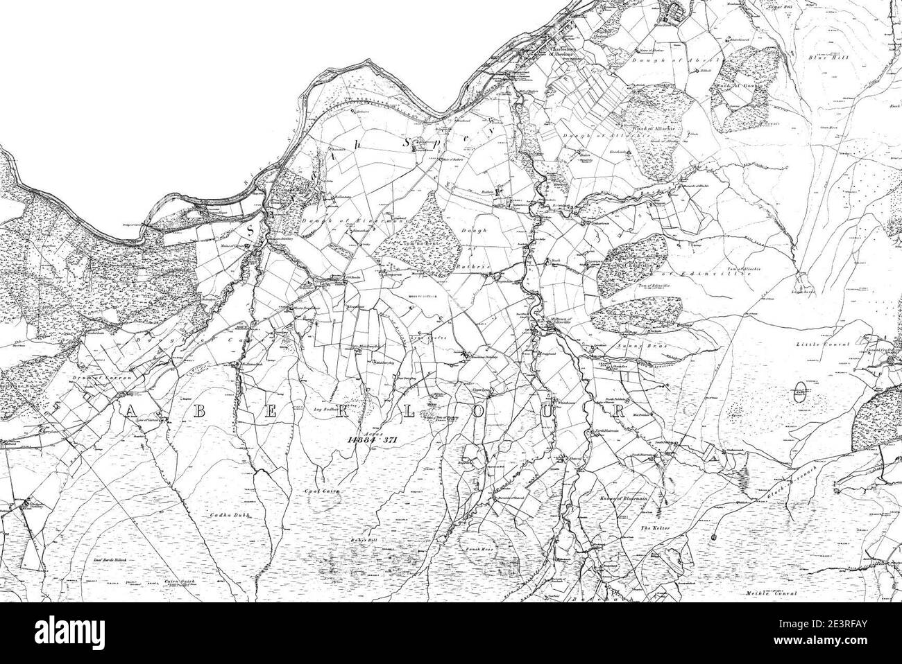 Map of Banffshire Sheet 024, Ordnance Survey, 1870-1874 Stock Photo - Alamy