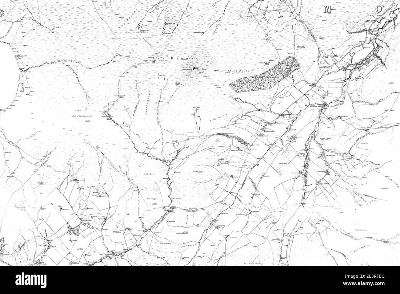 Map of Banffshire Sheet 030, Ordnance Survey, 1870-1874 Stock Photo - Alamy