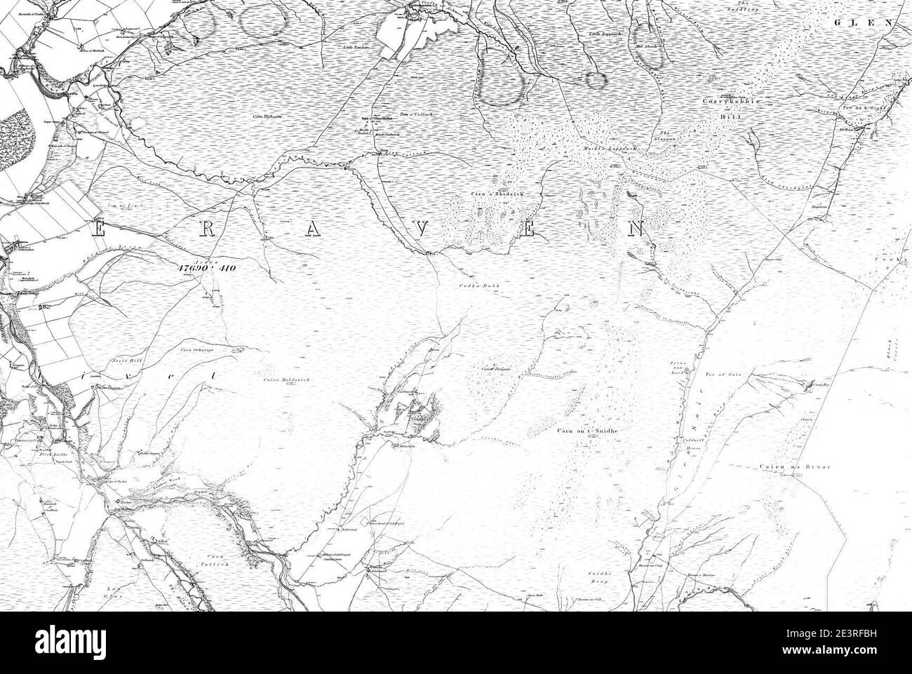Map of Banffshire Sheet 036, Ordnance Survey, 1870-1874 Stock Photo - Alamy