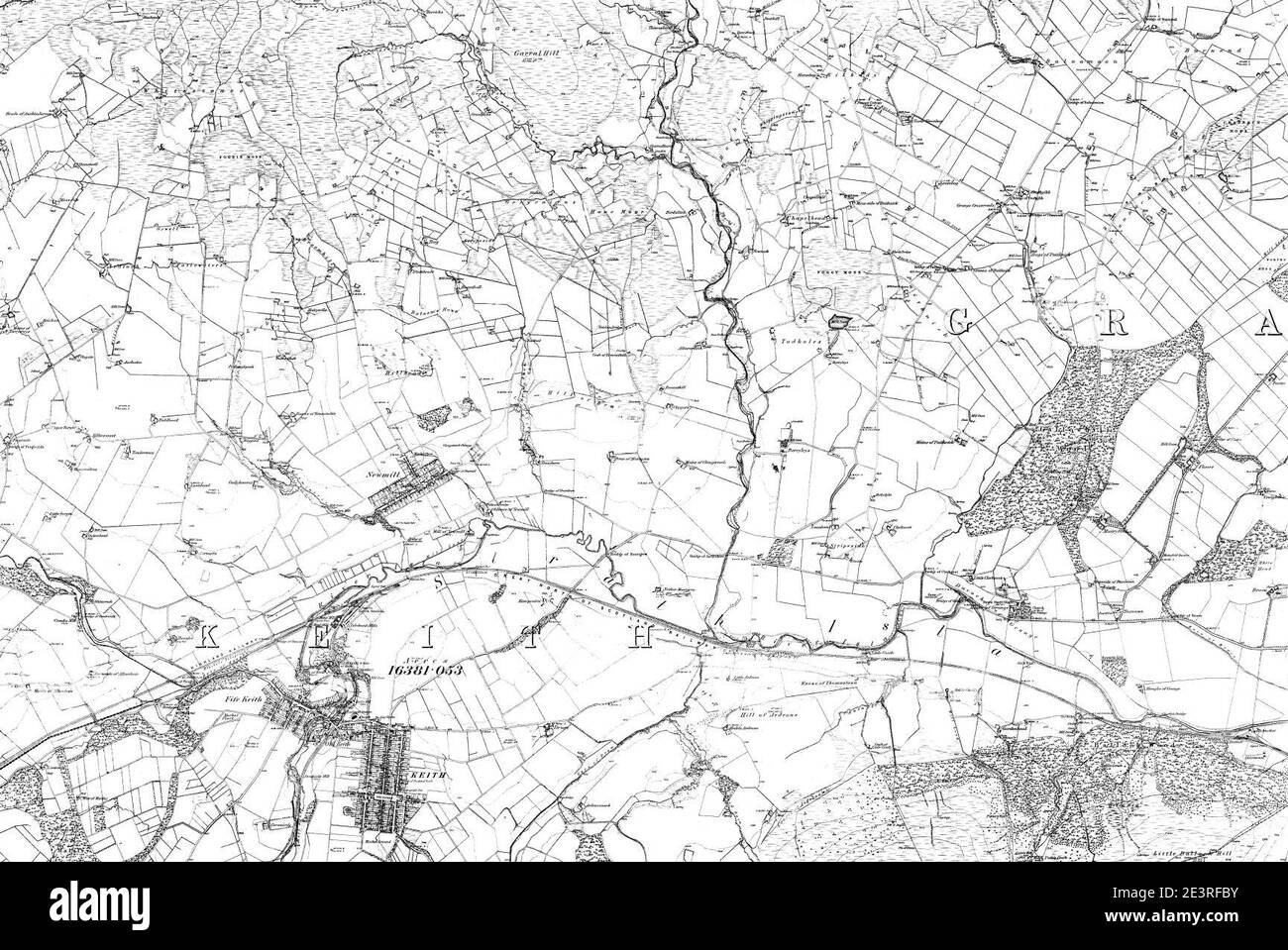 Map of Banffshire Sheet 014, Ordnance Survey, 1870-1874 Stock Photo - Alamy