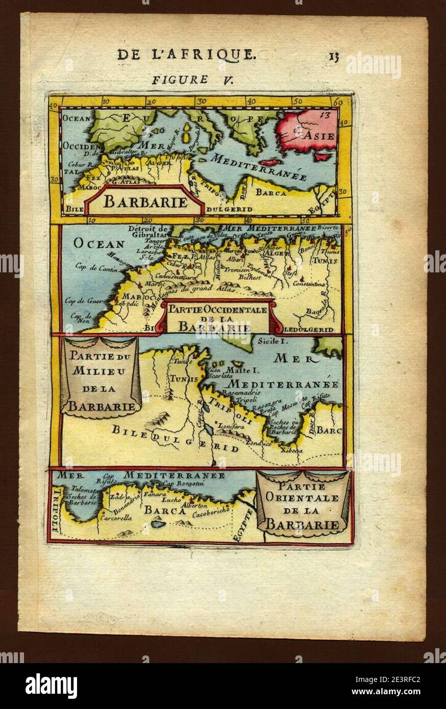 Map of Barbary (northern coast), 1683 Stock Photo - Alamy