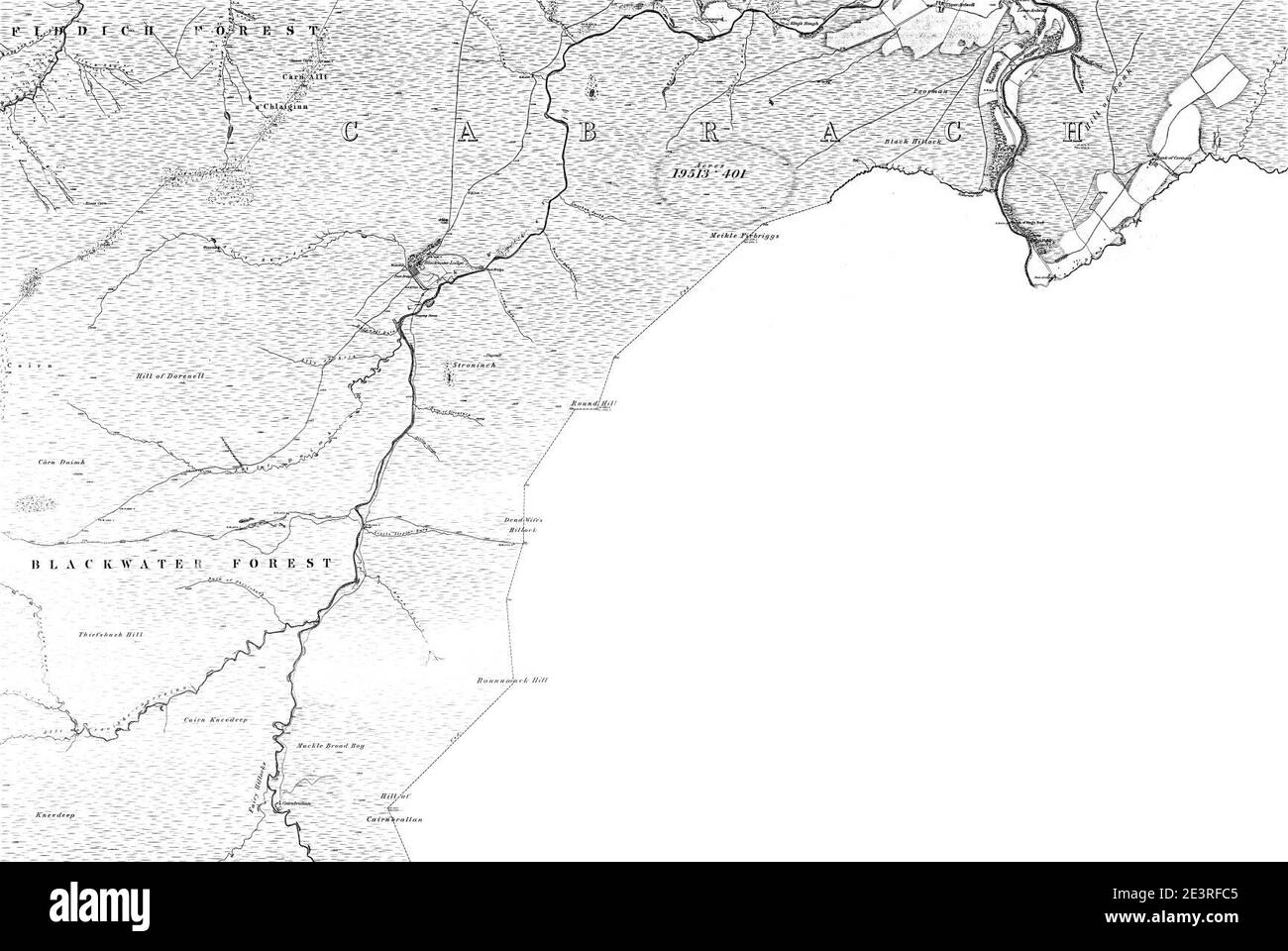 Map of Banffshire Sheet 037, Ordnance Survey, 1870-1874 Stock Photo - Alamy