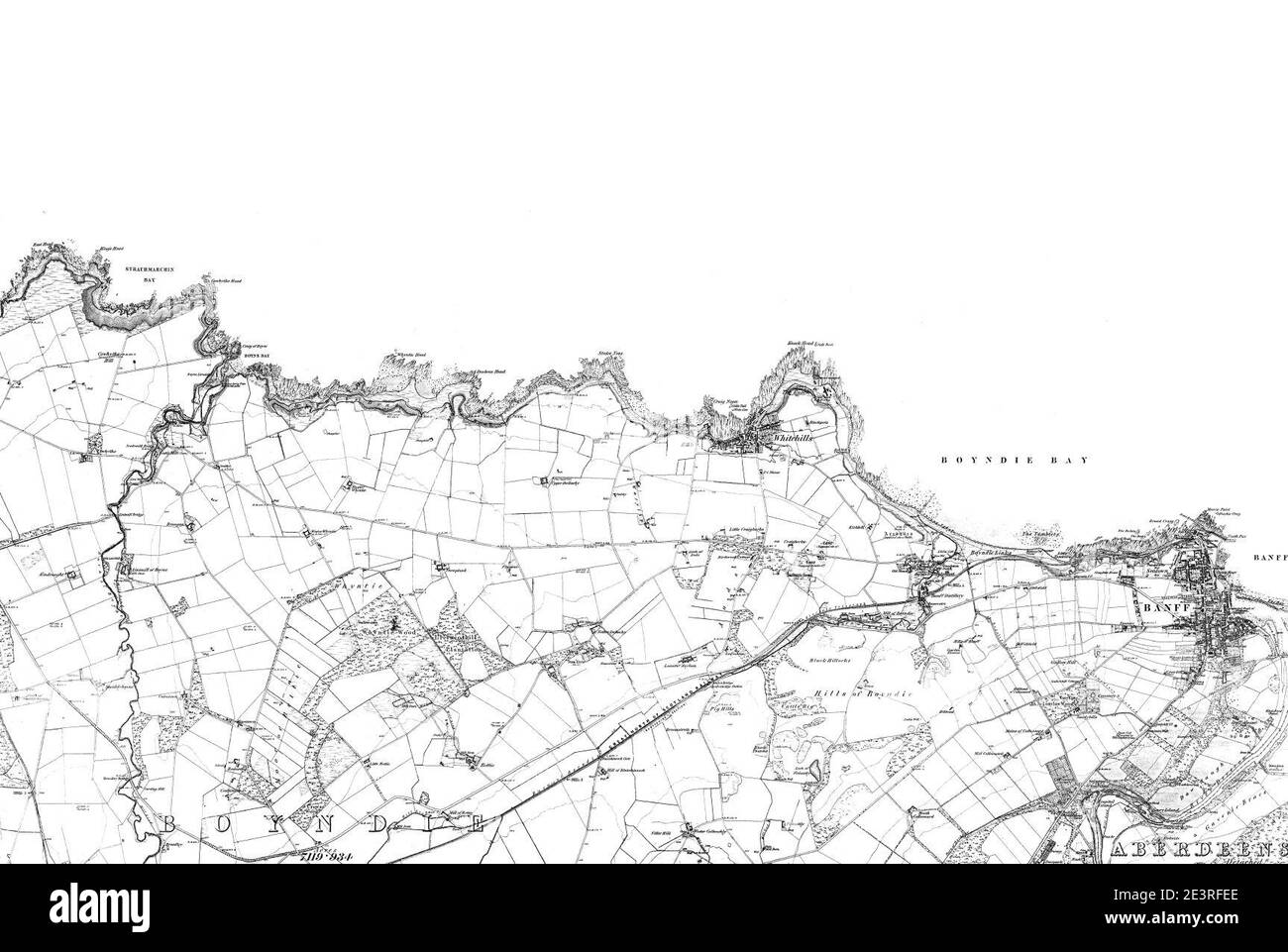 Map of Banffshire Sheet 004, Ordnance Survey, 1870-1874 Stock Photo - Alamy