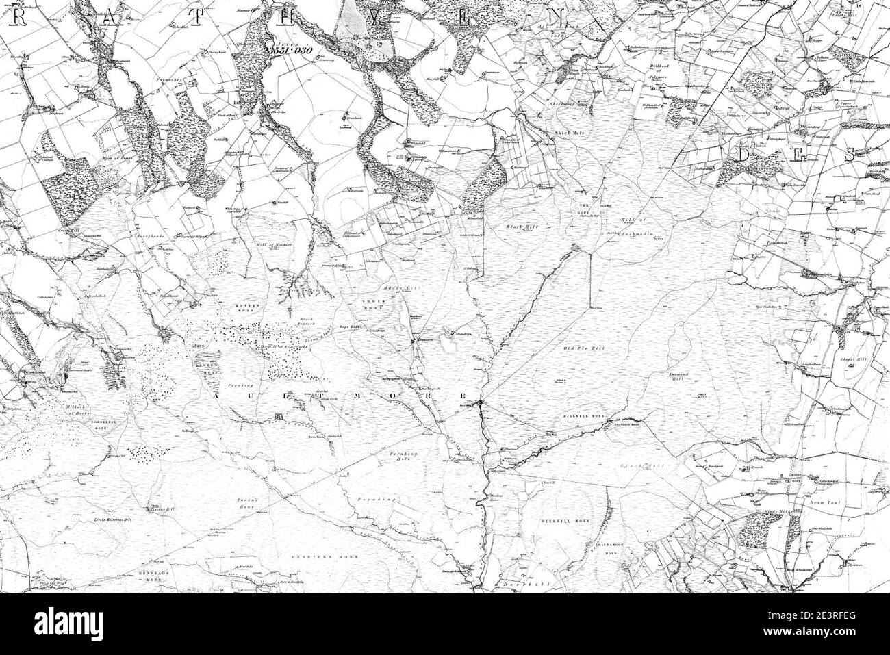 Map of Banffshire Sheet 008, Ordnance Survey, 1870-1874 Stock Photo - Alamy