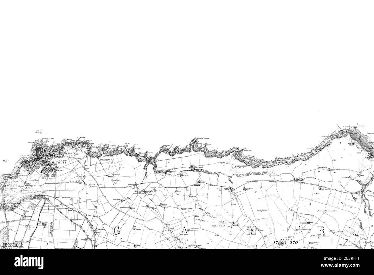 Map of Banffshire Sheet 005, Ordnance Survey, 1870-1874 Stock Photo - Alamy