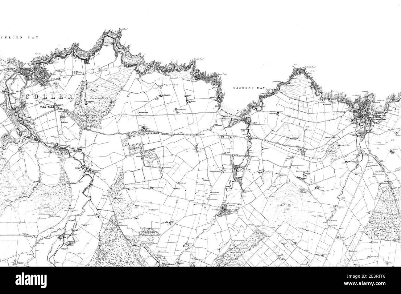 Map of Banffshire Sheet 003, Ordnance Survey, 1870-1874 Stock Photo - Alamy
