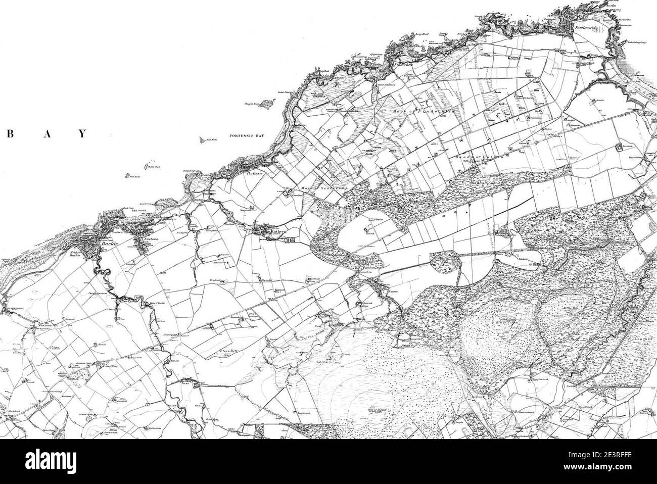 Map of Banffshire Sheet 002, Ordnance Survey, 1870-1874 Stock Photo - Alamy