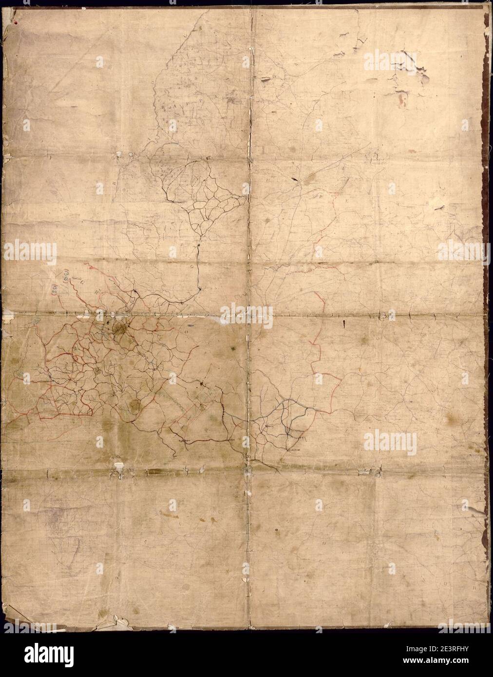 Map of a portion of eastern Virginia Stock Photo - Alamy