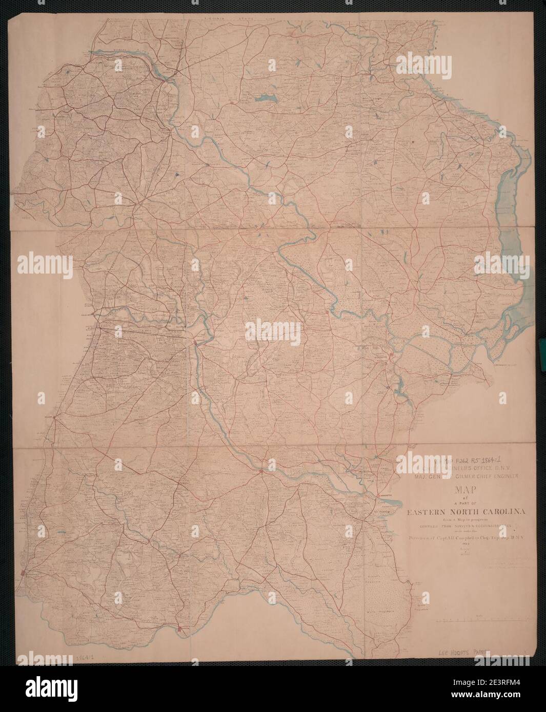 Map of a part of eastern North Carolina from a map in progress Stock ...