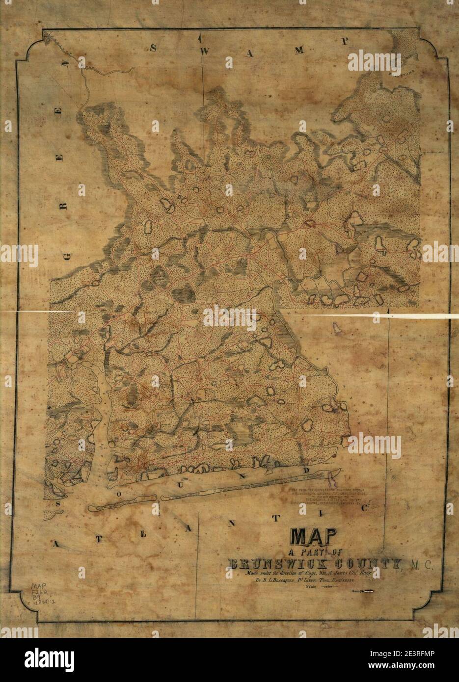 Map of a part of Brunswick County, N.C Stock Photo - Alamy