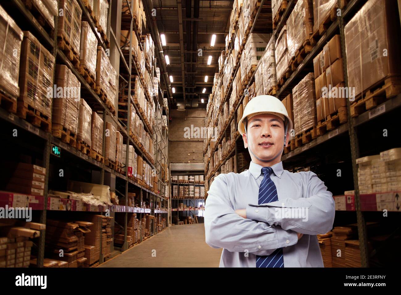 Composite image smiling warehouse hi-res stock photography and images ...