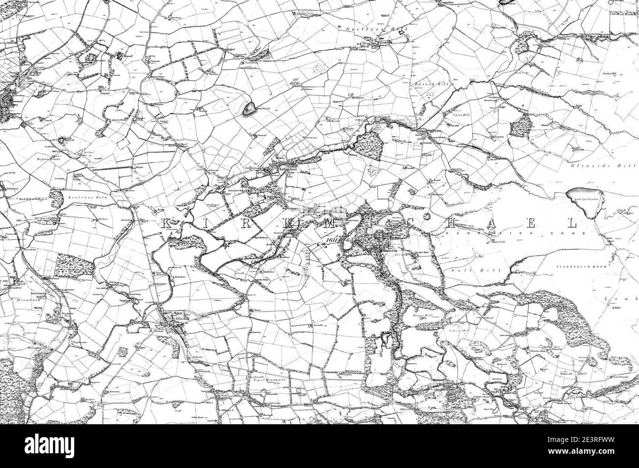 Map of Ayrshire Sheet 045, Ordnance Survey, 1857-1860 Stock Photo - Alamy