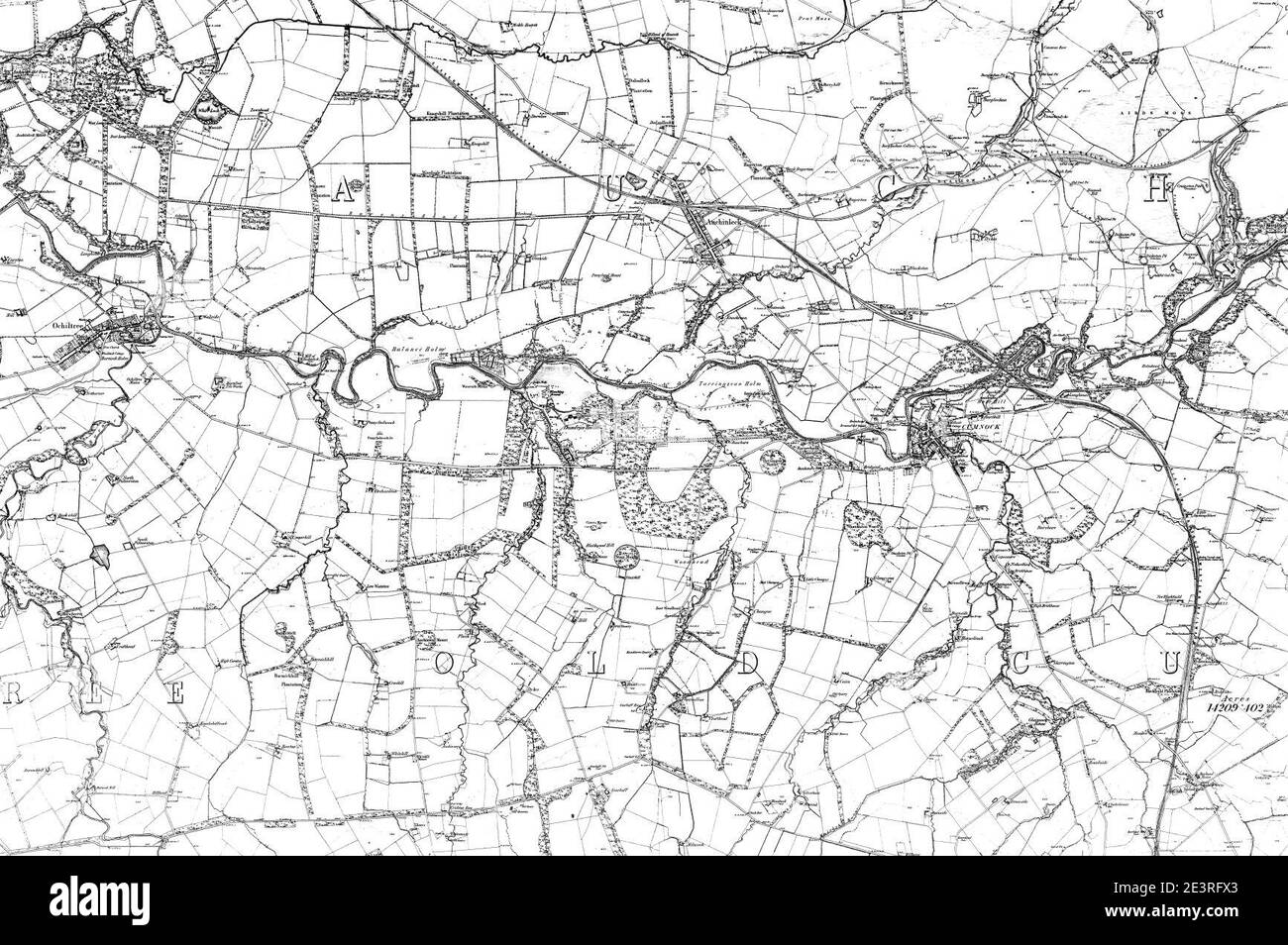 Map of Ayrshire Sheet 035, Ordnance Survey, 1857-1860 Stock Photo - Alamy